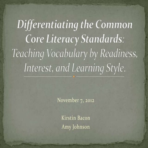 Common core vocab | PPT