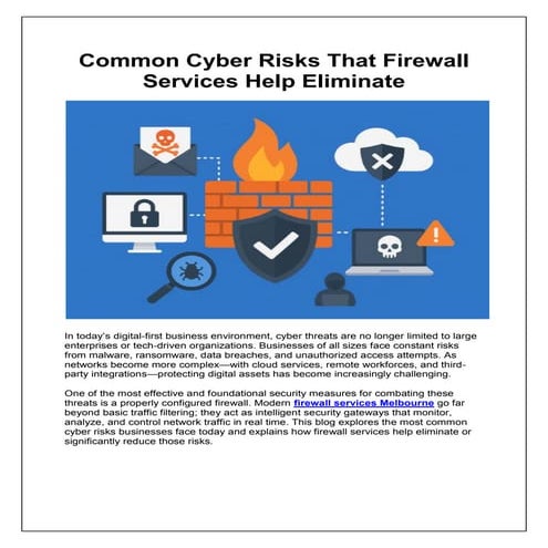 Common Cyber Risks That Firewall Services Help Eliminate | PDF