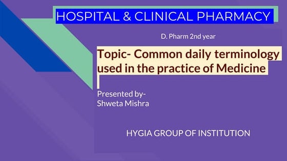 Common term in pharmacology | PPTX