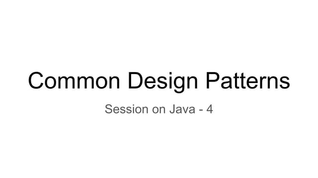 Common Design Patternspptx
