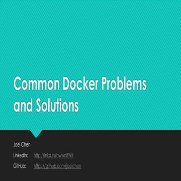 Common Docker Problems and Solutions | PDF