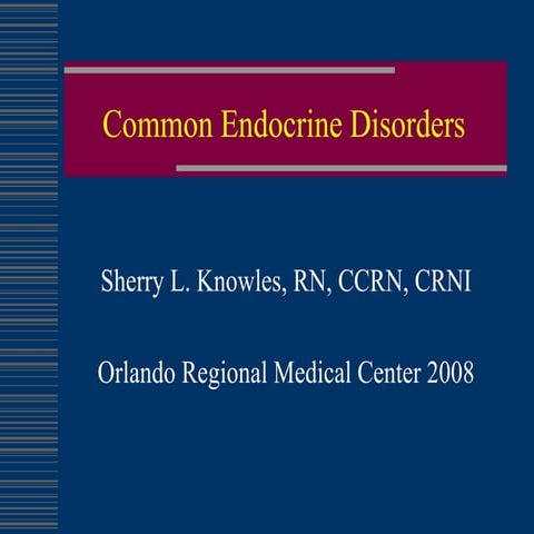 Common Endocrine Disorders Ppt