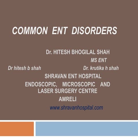 Common ent disorders | PPTX