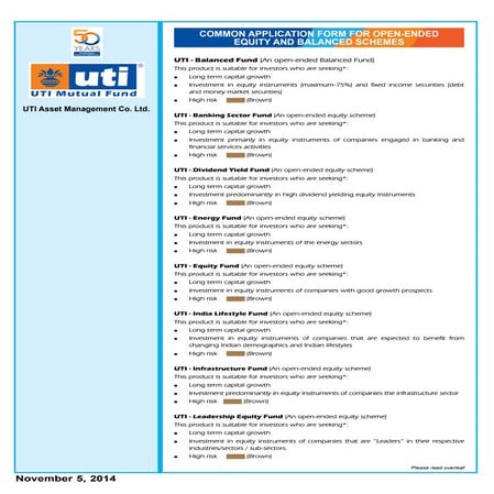 UTI - Equity Savings Fund Editable New Application Form Form | PDF