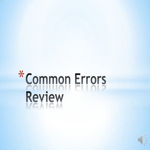 Common Errors | PPTX