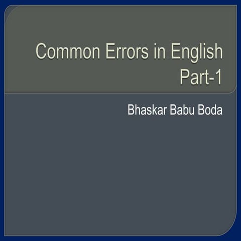 Common Errors in English part-1 | PPT
