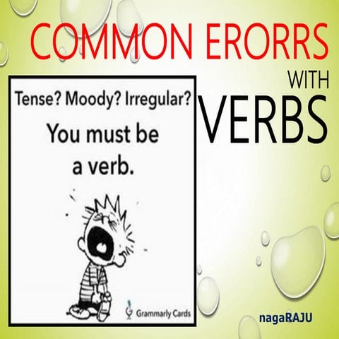 Common Errors with Verbs | PPTX