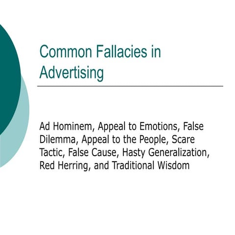 Common fallacies in_advertising_powerpoint | PPT