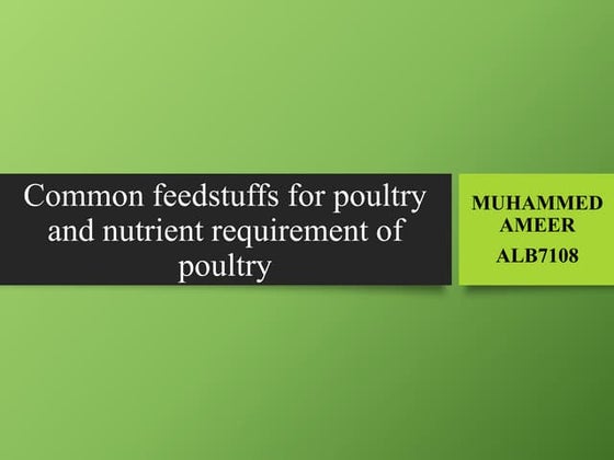 Poultry Feed formulation | PPT | Pet Supplies | Pets