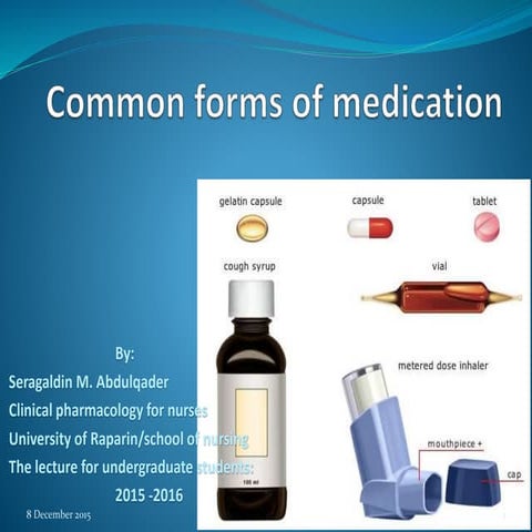 Common forms of medication | PPTX
