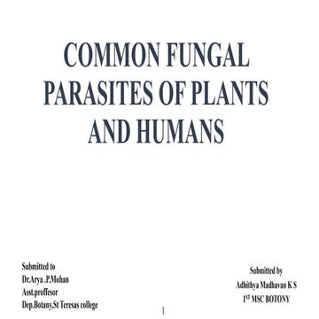 COMMON FUNGAL PARASITES OF PLANTS AND HUMANS | PPTX