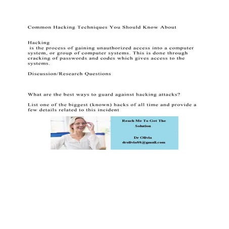 Common Hacking Techniques You Should Know AboutHacking is th.docx