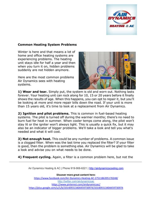 Common Heating System Problems | PDF Common Heating System Problems | PDF