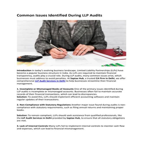 Common Issues Identified During LLP Audits | PDF