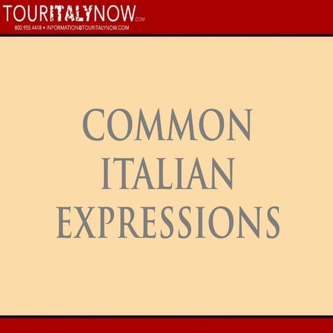 Common Italian Expressions for Your Next Italian Vacation | PPTX