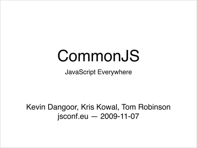 Commonjs Javascript Everywhere Pdf 9986
