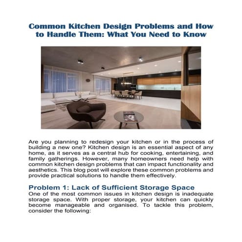 Common Kitchen Design Problems and How to Handle Them - What You Need ...