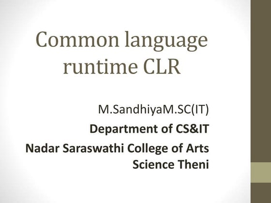 2 common language runtime | PDF 2 common language runtime | PDF