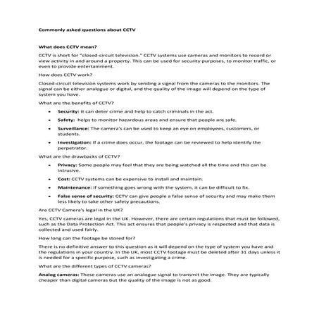 Commonly asked questions about CCTV.docx