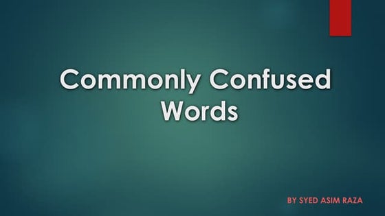 Confused words4-student | PDF
