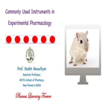 Commonly used instruments in experimental pharmacology | PDF