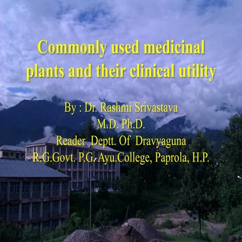 Commonly used medicinal plants and their clinical utility | PDF