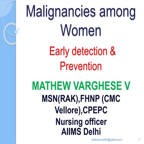 Common malignancies among women | PPTX