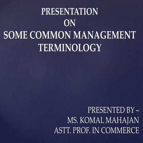 Common management terms | PPTX