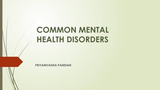Mental Illness Prevention and Control | PPTX
