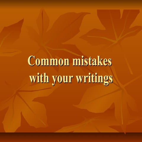 Common mistakes grammer 6th grade | PPT