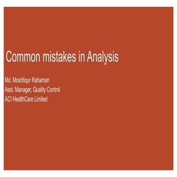 Common mistakes in analysis | PPTX