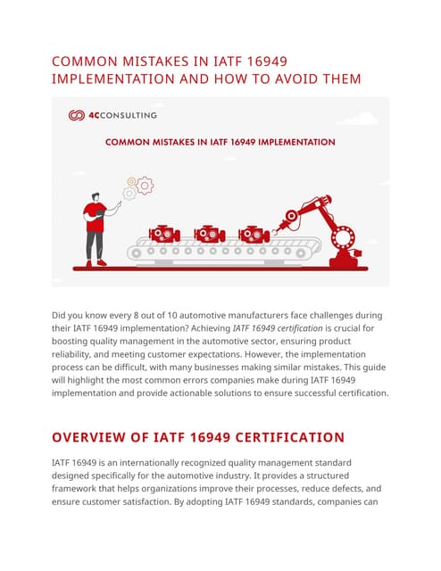 List of mandatory IATF 16949 documents | PDF