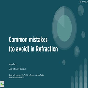 Common mistakes in Refraction | PPTX