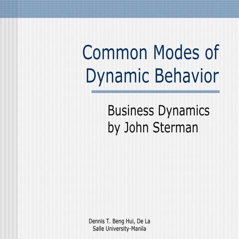 Common Modes Of Dynamic Behavior | PDF