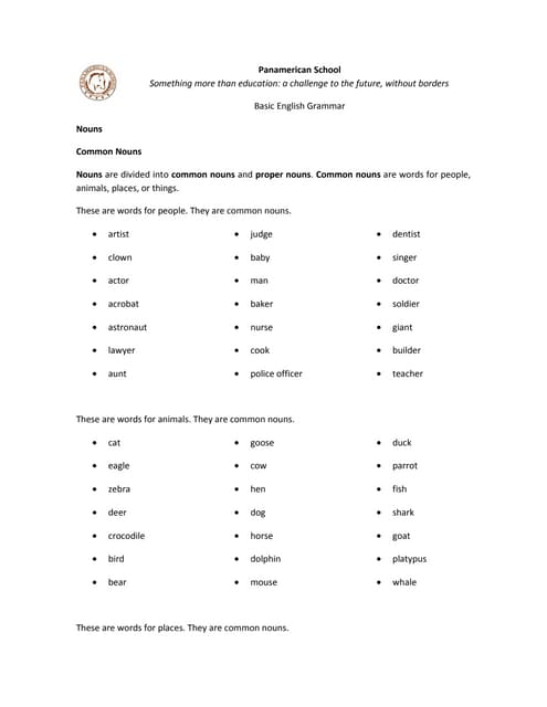 Common and Proper Nouns #1 | PPT