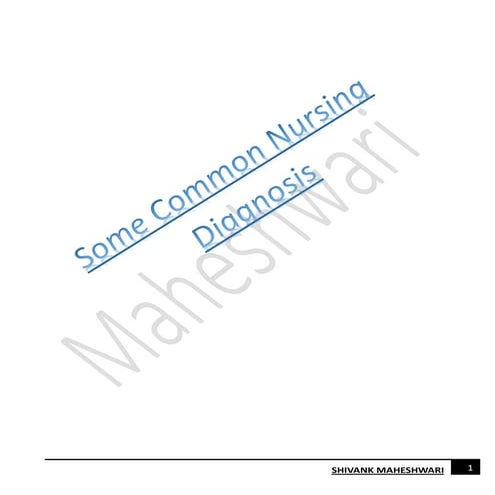 Common Nursing Diagnoses and Their Implications... | PDF