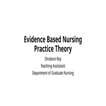 Common Nursing Practice Theory EBP Theory | PPTX