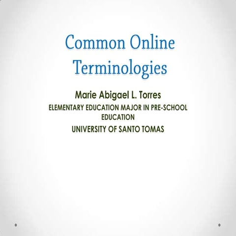 Common online terminologies | PPTX