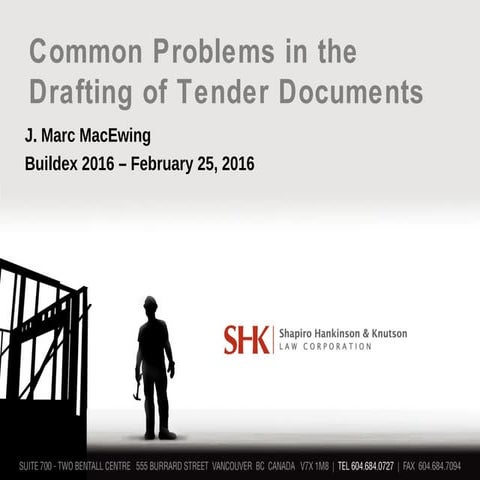 Common Problems in the Drafting of Tender Documents | PPT