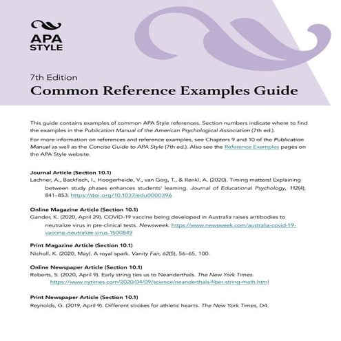 Common reference examples guide 7th ed. | PDF
