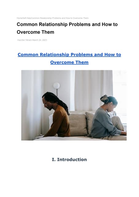 Signs and Effects of Relationship Problems | Causes & Solutions | PDF