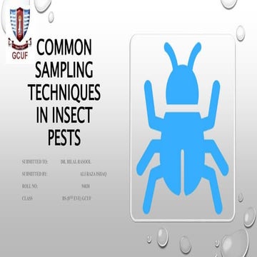 Common sampling techniques in insect pests | PPTX