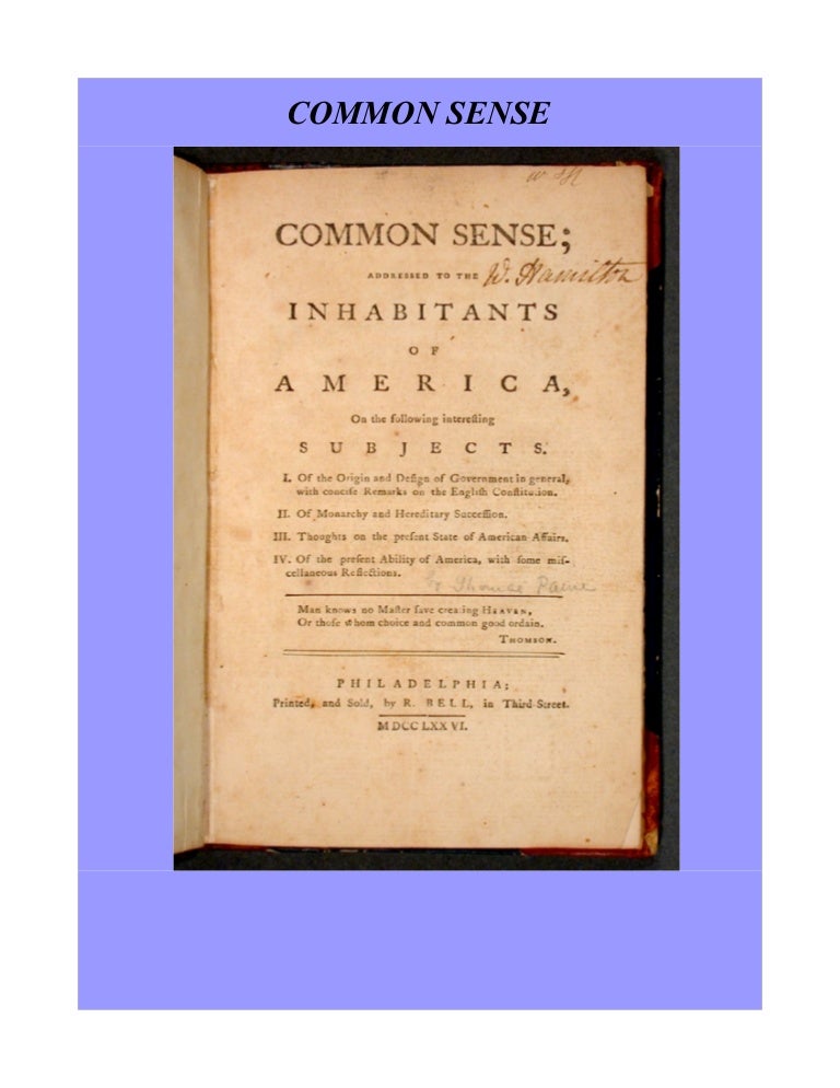 Common Sense Thomas Paine