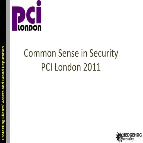 Common sense in security | PPTX