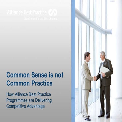 Common sense is not common practice in alliances | PPT