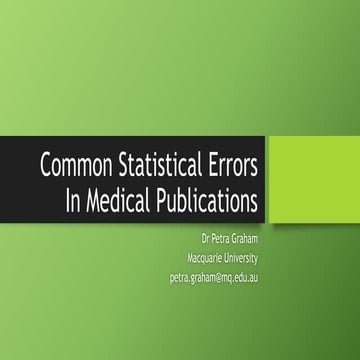 Common statistical errors in medical publications | PDF