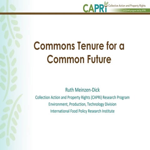 Commons tenure for a common future | PPT