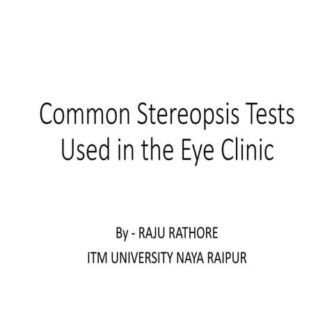 Common stereopsis test | PPT