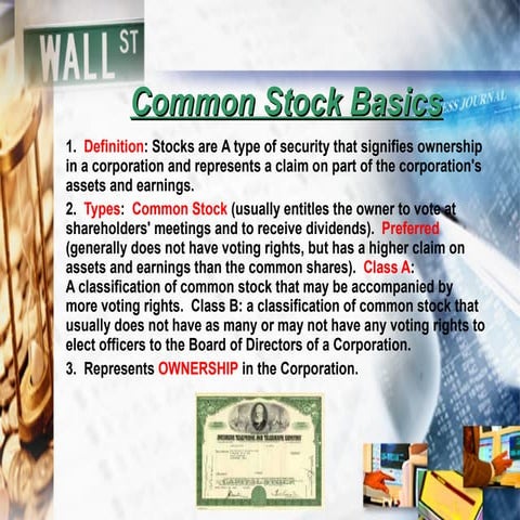 Common stock basics | PPT