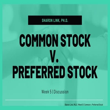 Common Stock v. Preferred Stock | PDF